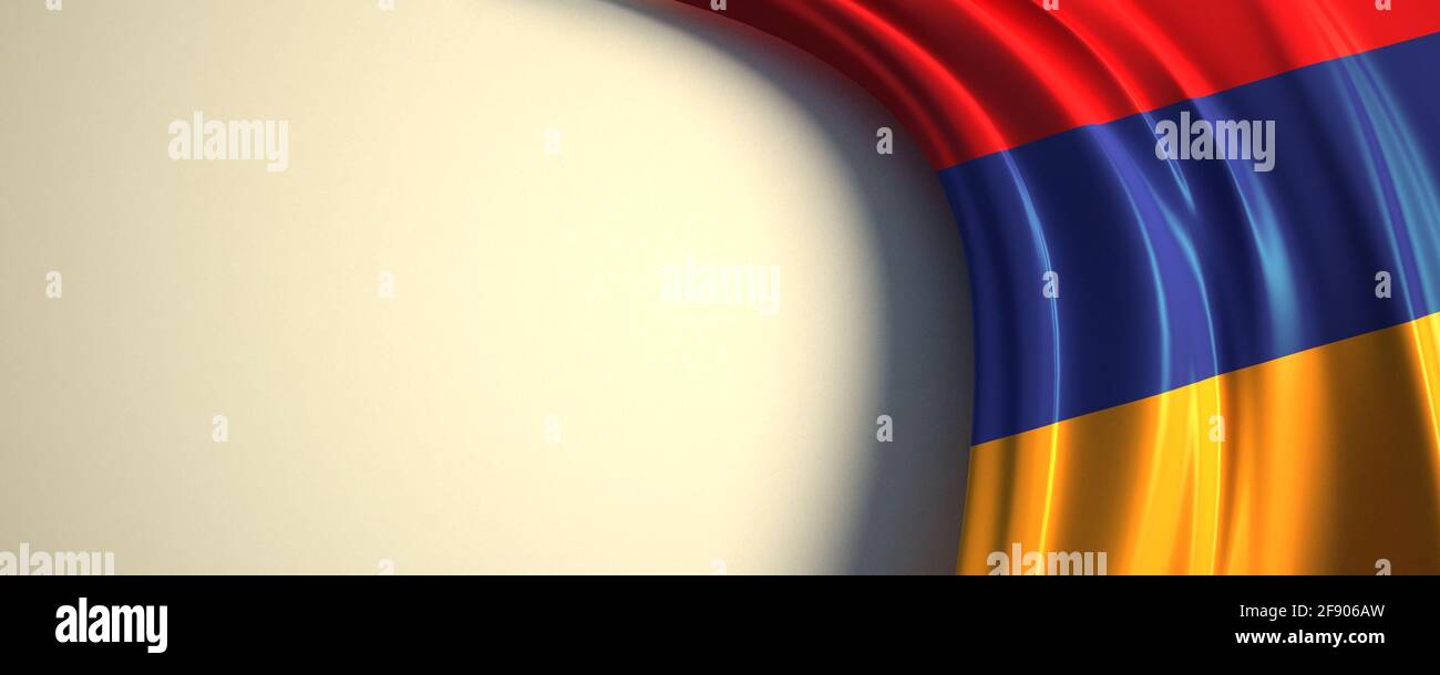 Armenia Flag. 3d illustration of the waving national flag with a copy ...