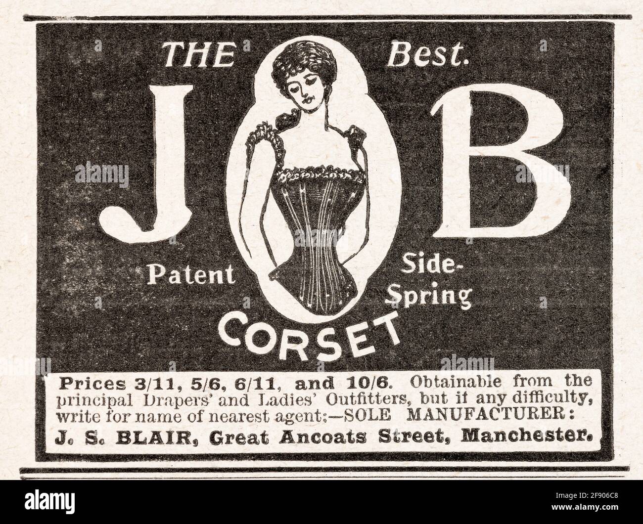Old vintage Victorian newsprint clothes / fashion advert from 1902 ...