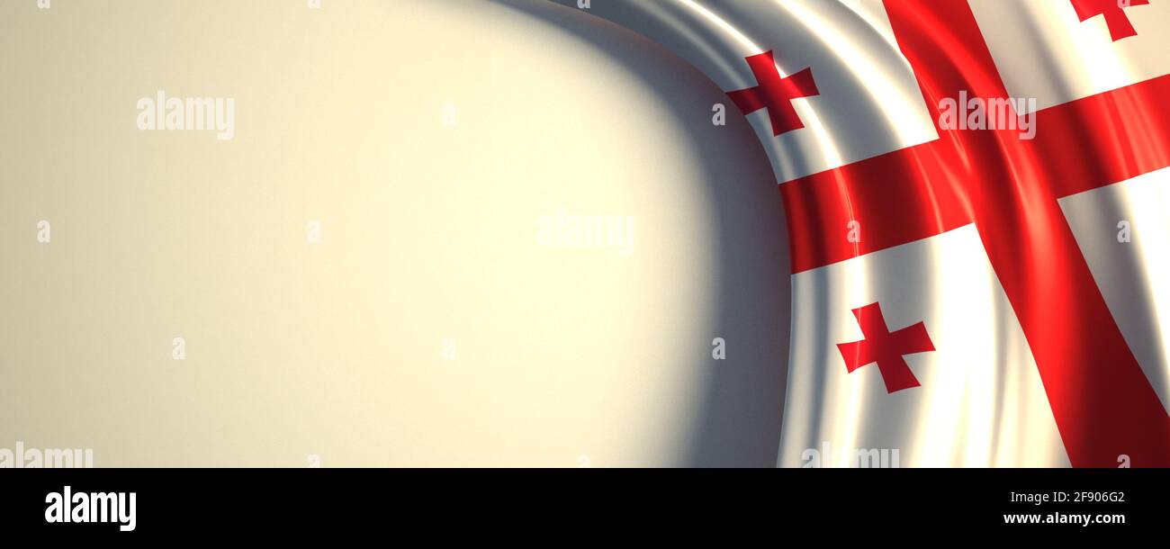Georgia Flag. 3d illustration of the waving national flag with a copy ...
