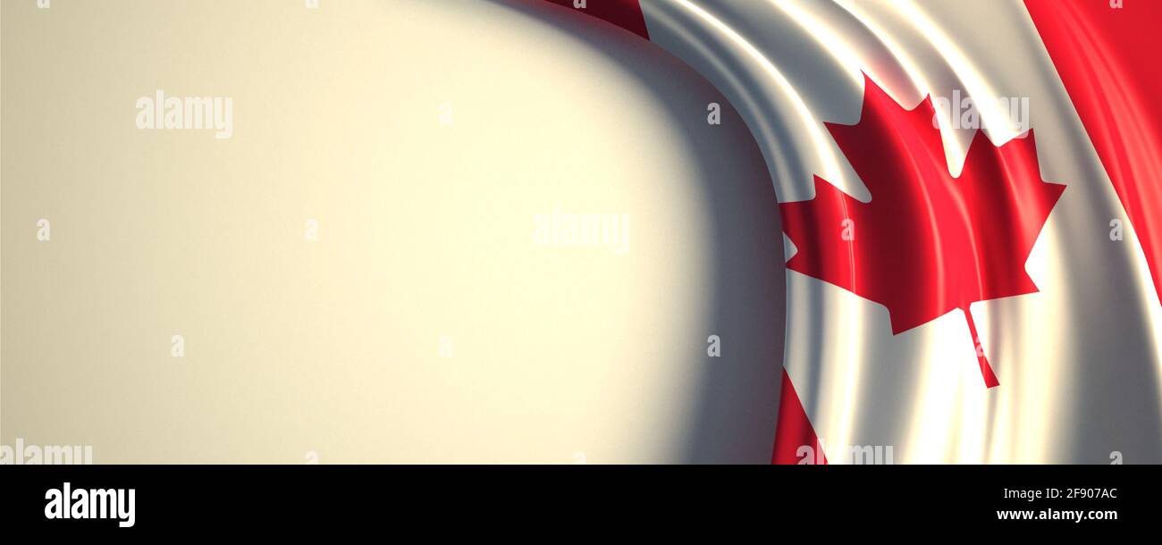 Canada Flag. 3d illustration of the waving national flag with a copy ...
