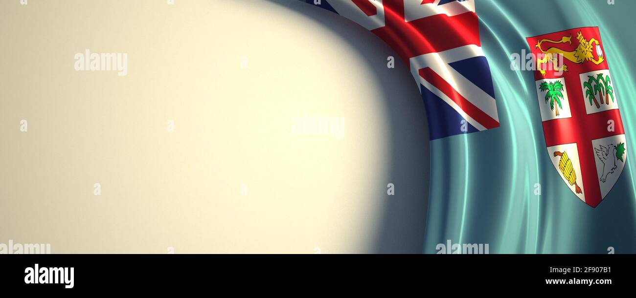 Fiji Flag. 3d illustration of the waving national flag with a copy ...