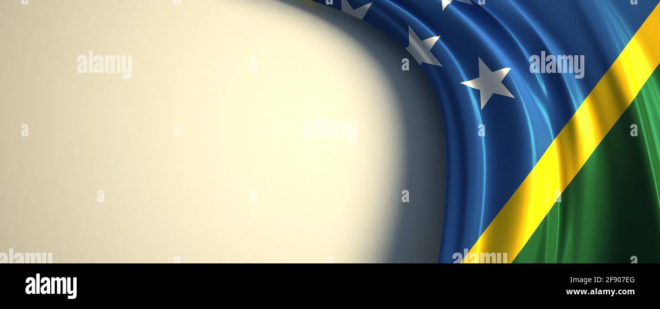 Solomon islands Flag. 3d illustration of the waving national flag with ...