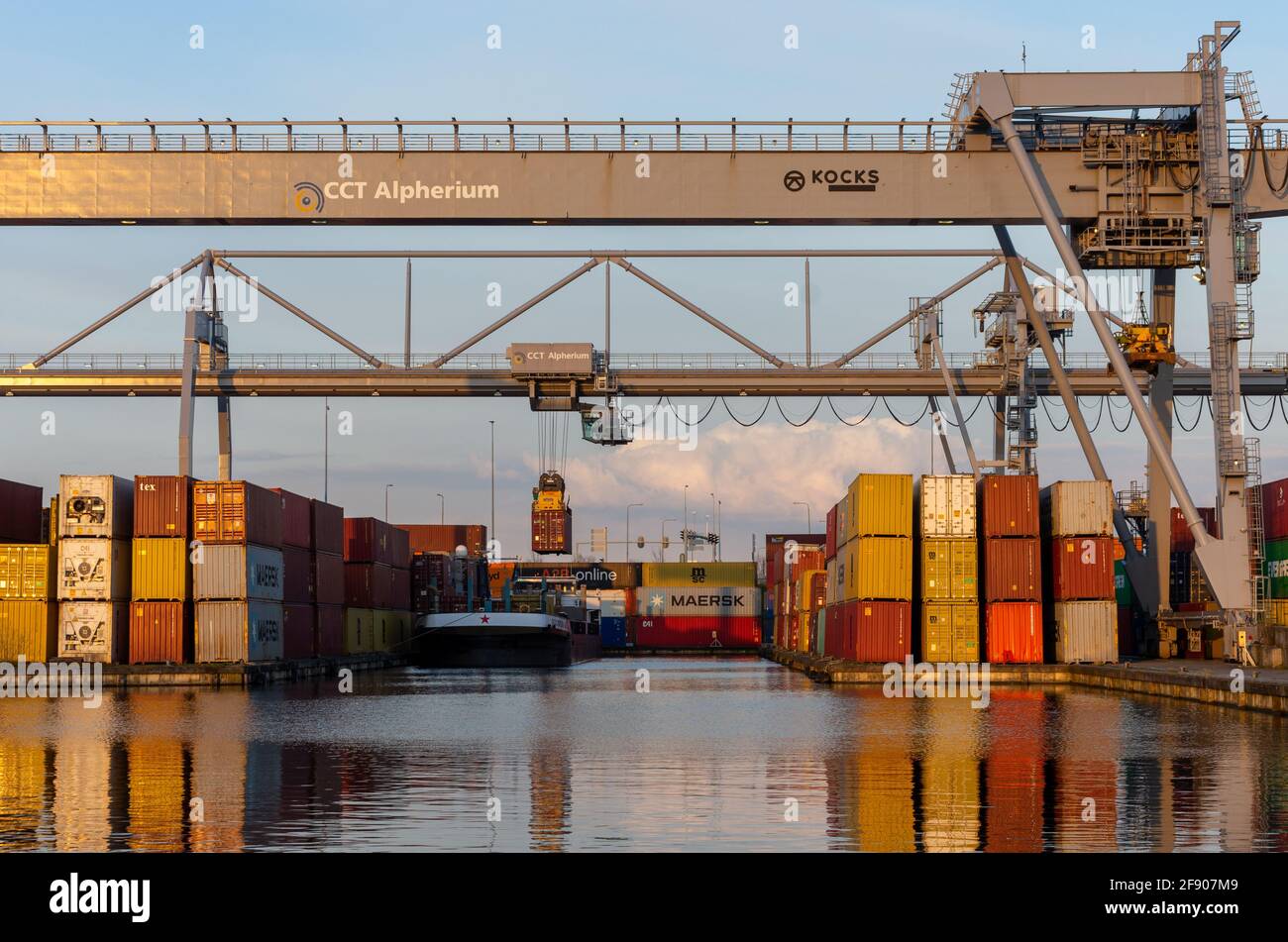ALPHEN AAN DEN RIJN, Netherlands - APRIL 13, 2021: large inland ...