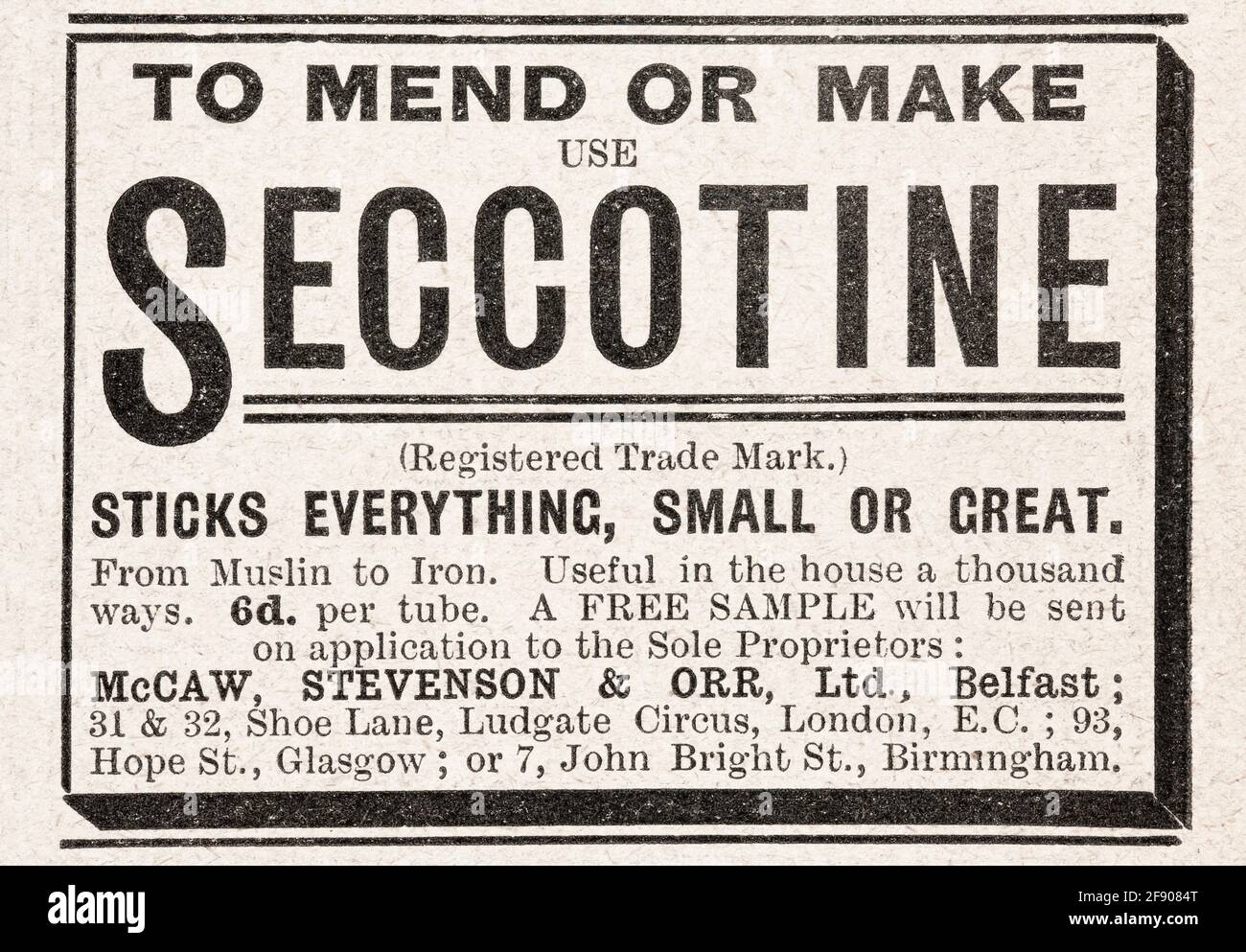 Old victorian advertising hi-res stock photography and images - Alamy