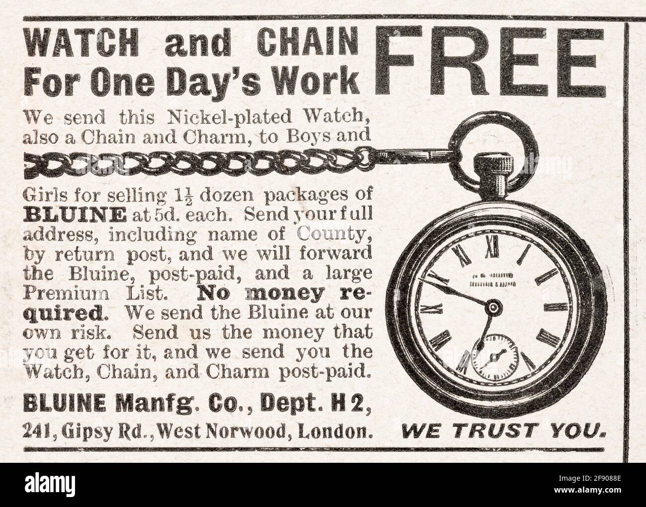 Victorian watch advert hi-res stock photography and images - Alamy