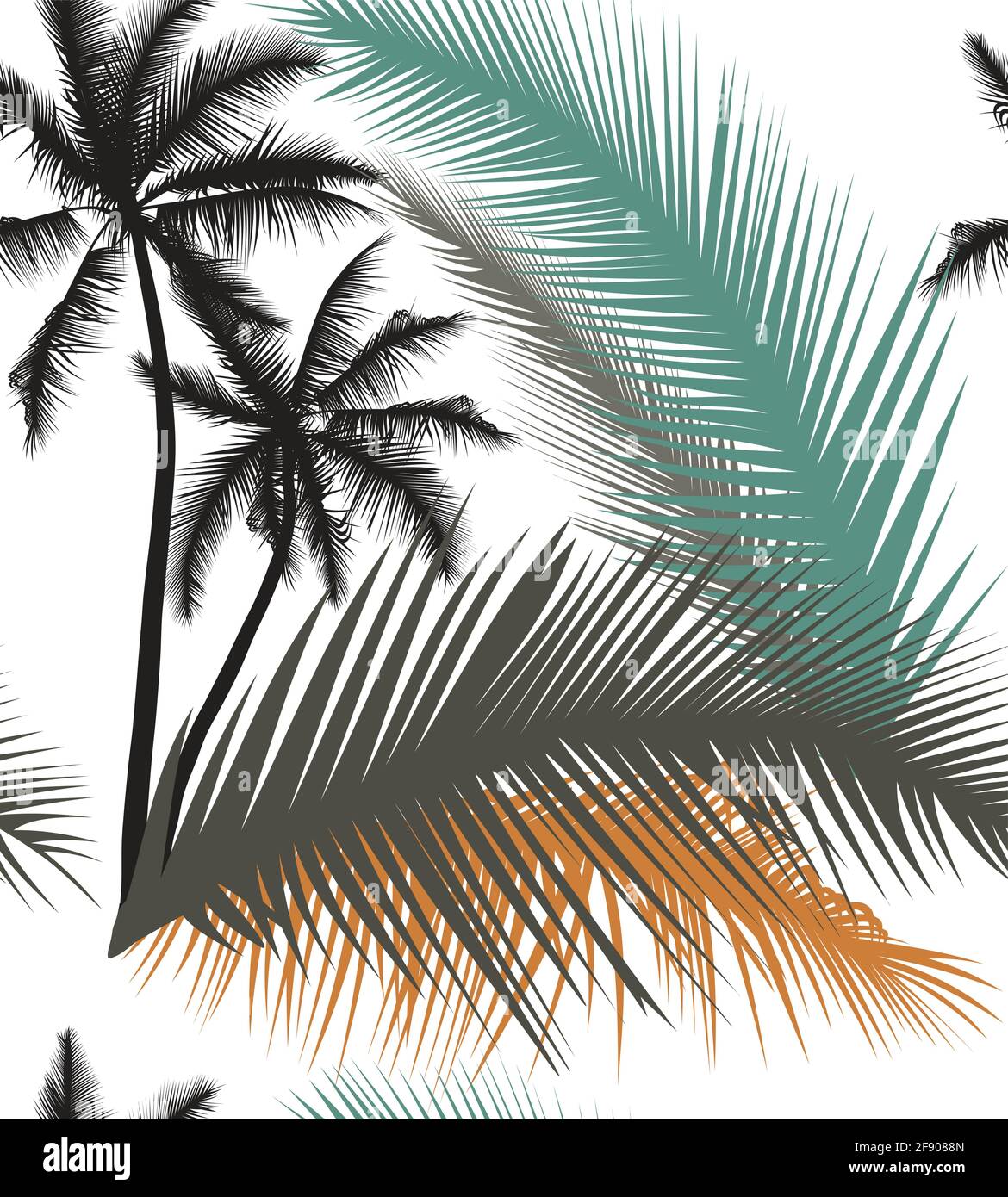Palm trees vector seamless hi-res stock photography and images - Alamy