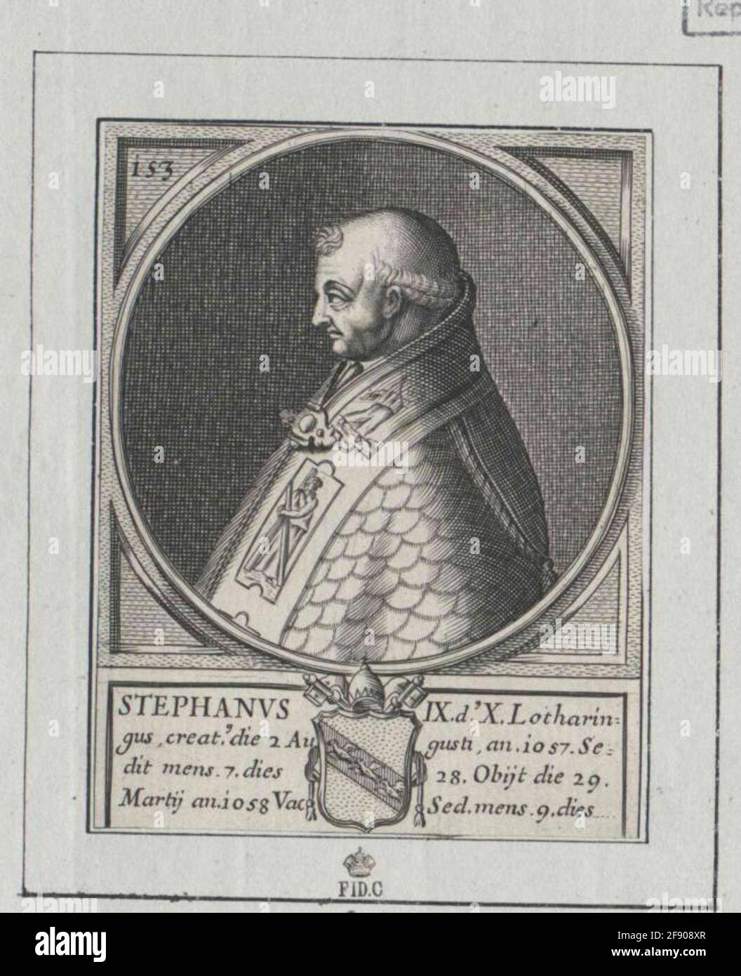 Stephan IX., papa Stock Photo - Alamy