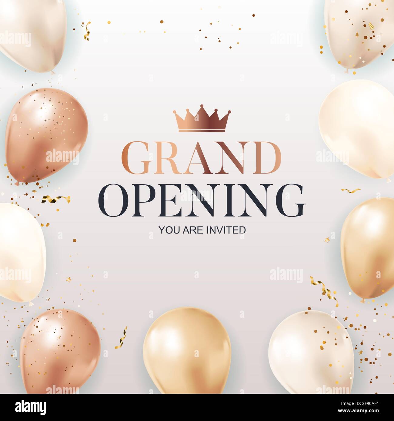 Grand Opening congratulation background card with balloons. Vector ...