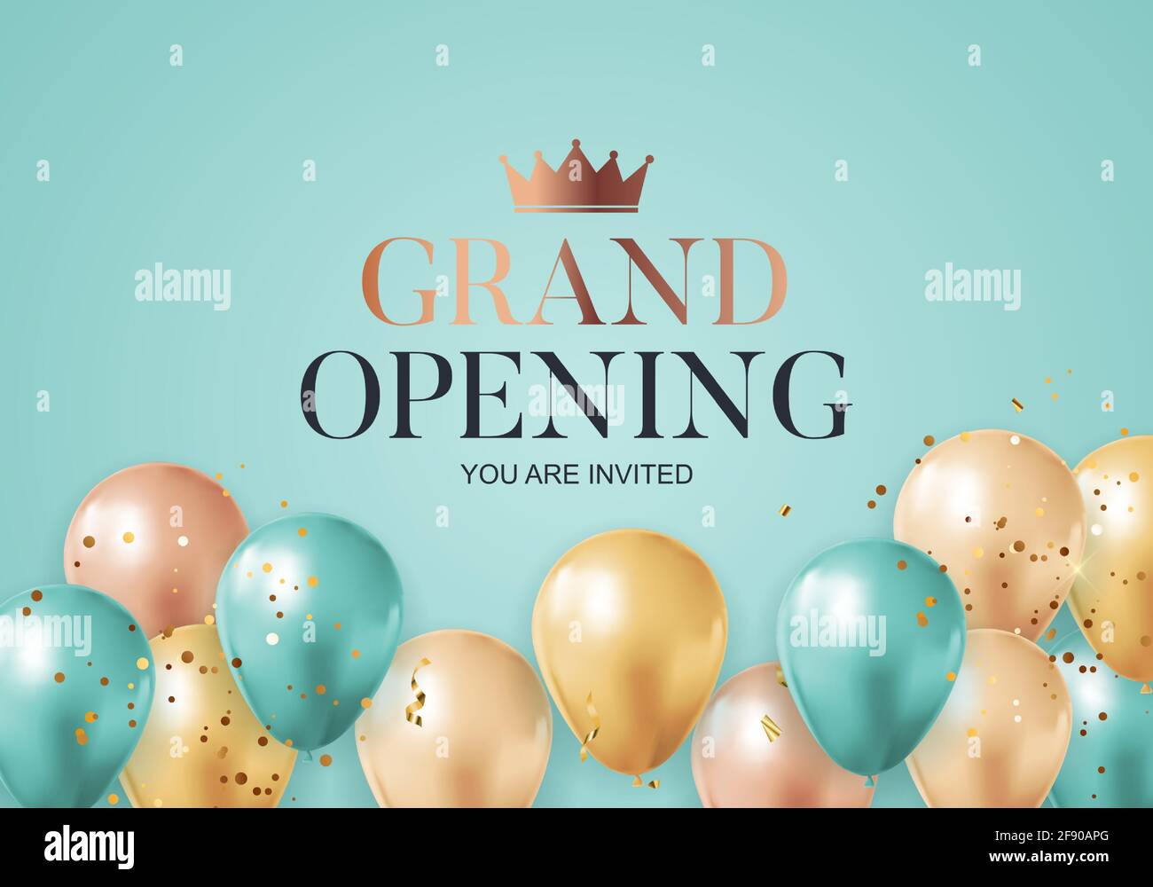 Grand Opening congratulation background card with balloons. Vector ...