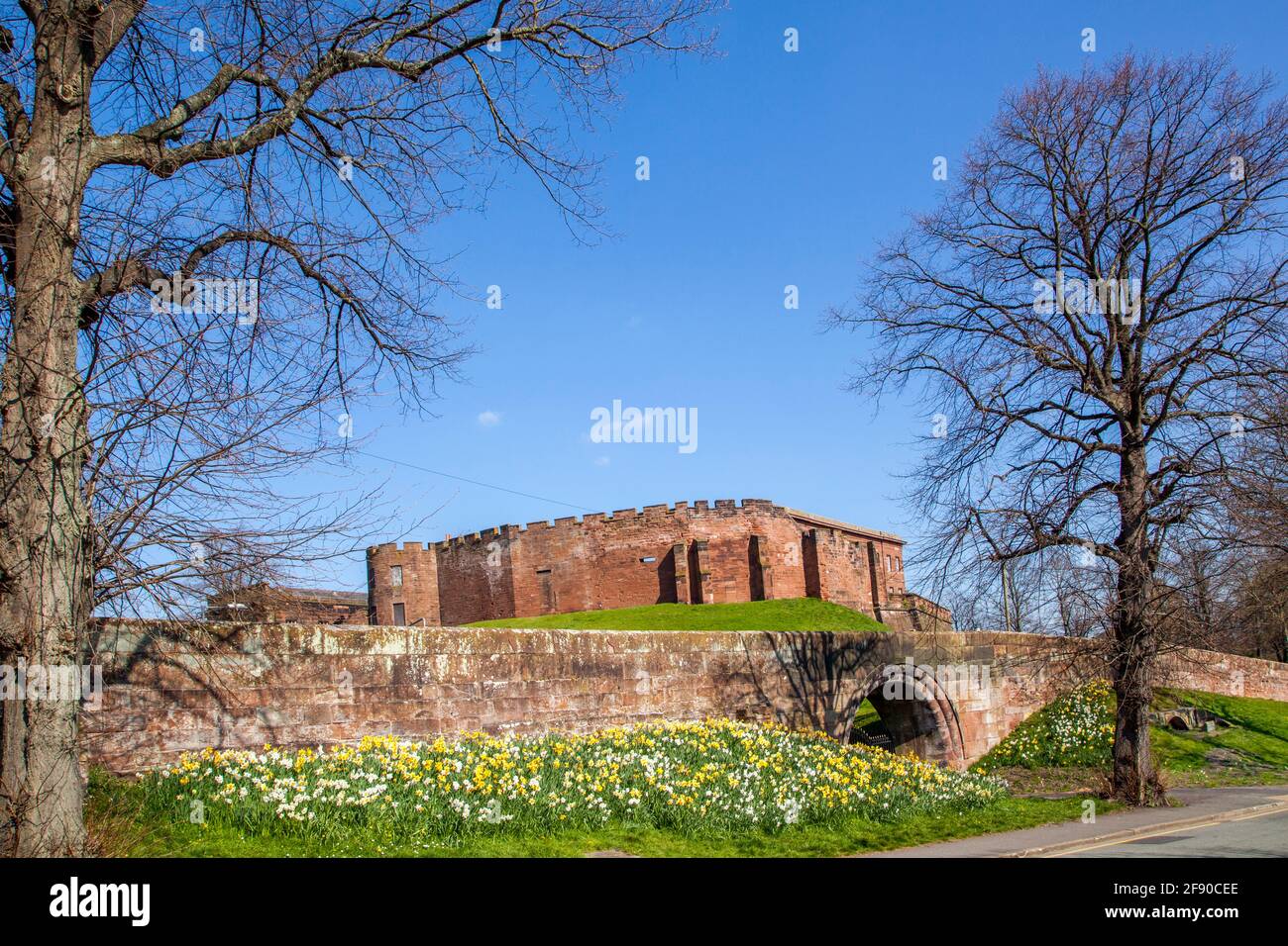The Chester Castle and Agricola Tower, standing above the city's Roman ...
