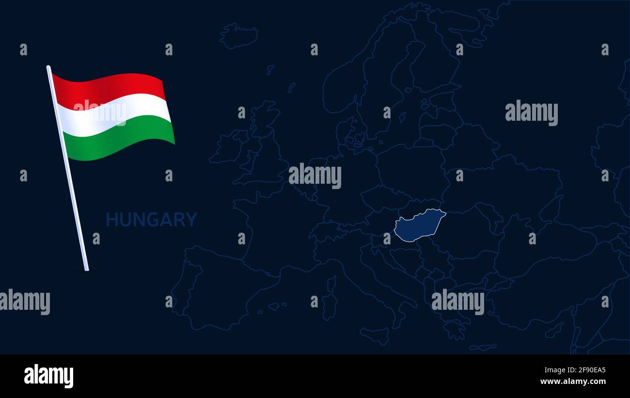 hungary on europe map vector illustration. High quality map Europe with ...