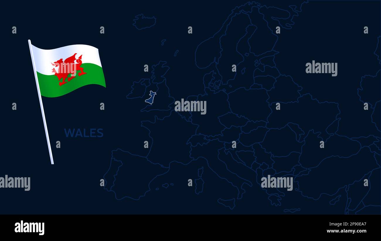wales on europe map vector illustration. High quality map Europe with ...