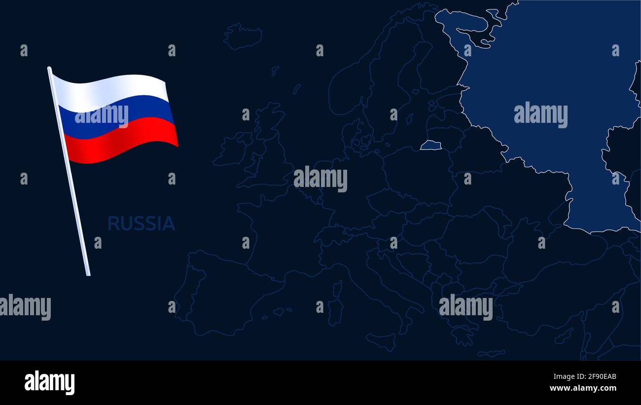 russia on europe map vector illustration. High quality map Europe with ...