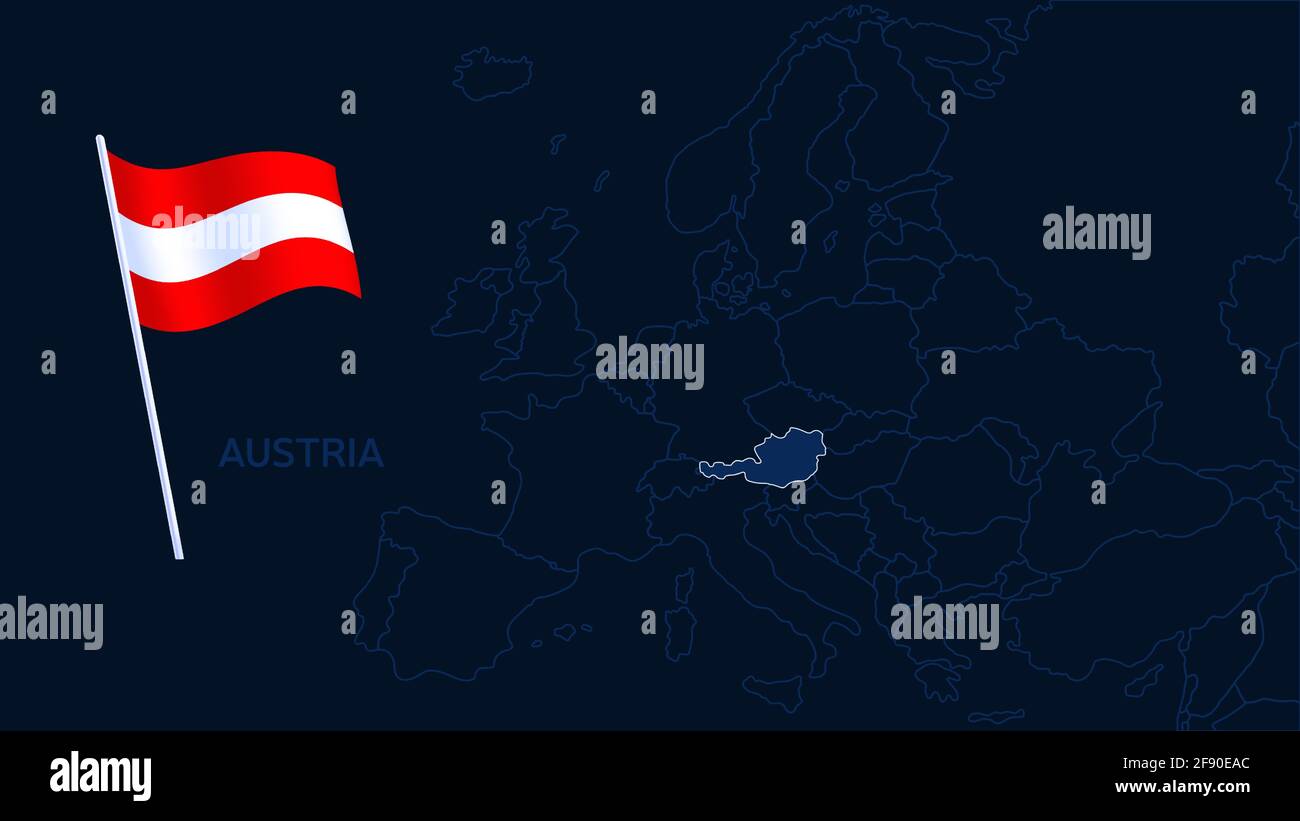 austria on europe map vector illustration. High quality map Europe with ...