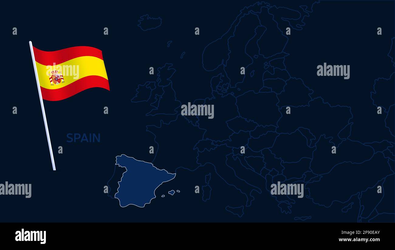 spain on europe map vector illustration. High quality map Europe with ...