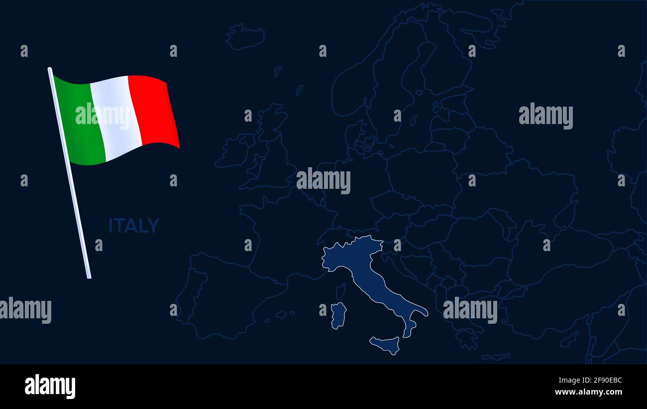 italy on europe map vector illustration. High quality map Europe with ...
