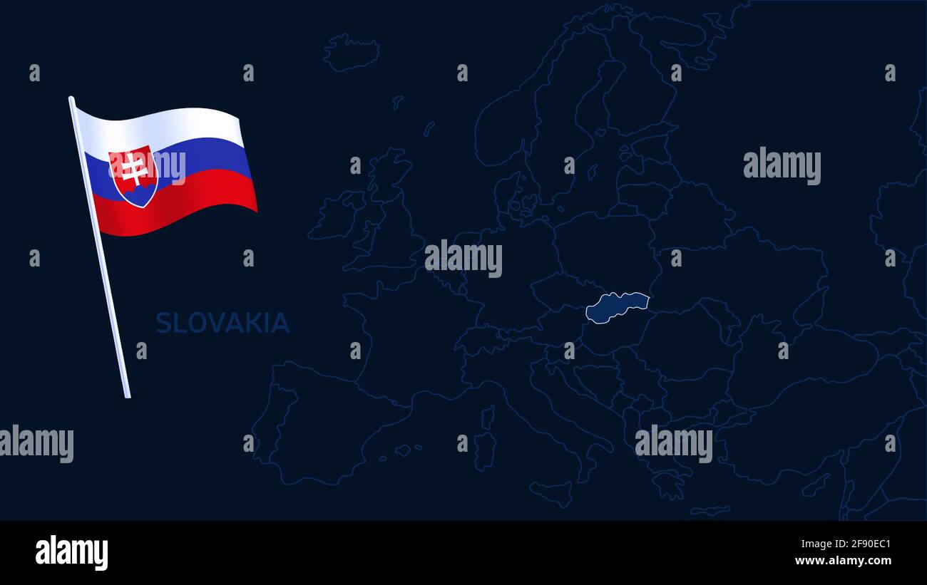 slovakia on europe map vector illustration. High quality map Europe ...