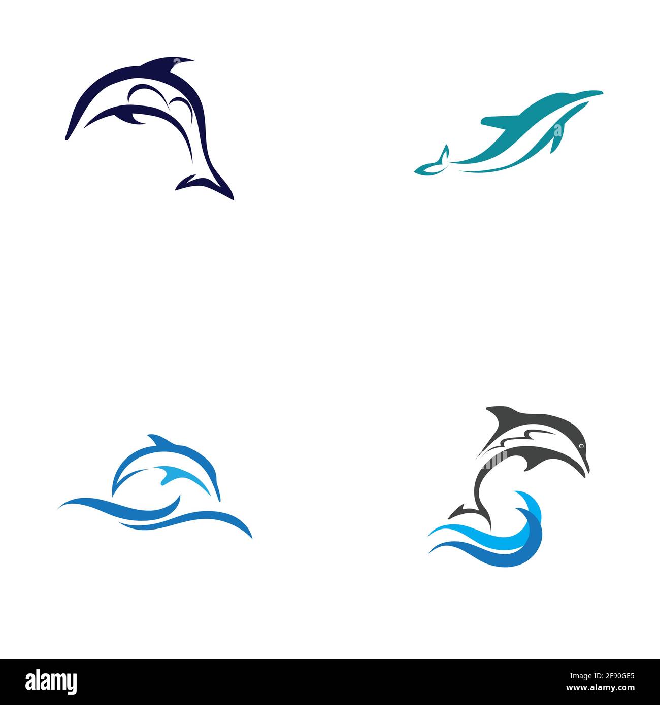 Dolphin Logo set Vector illustration design template Stock Vector Image ...