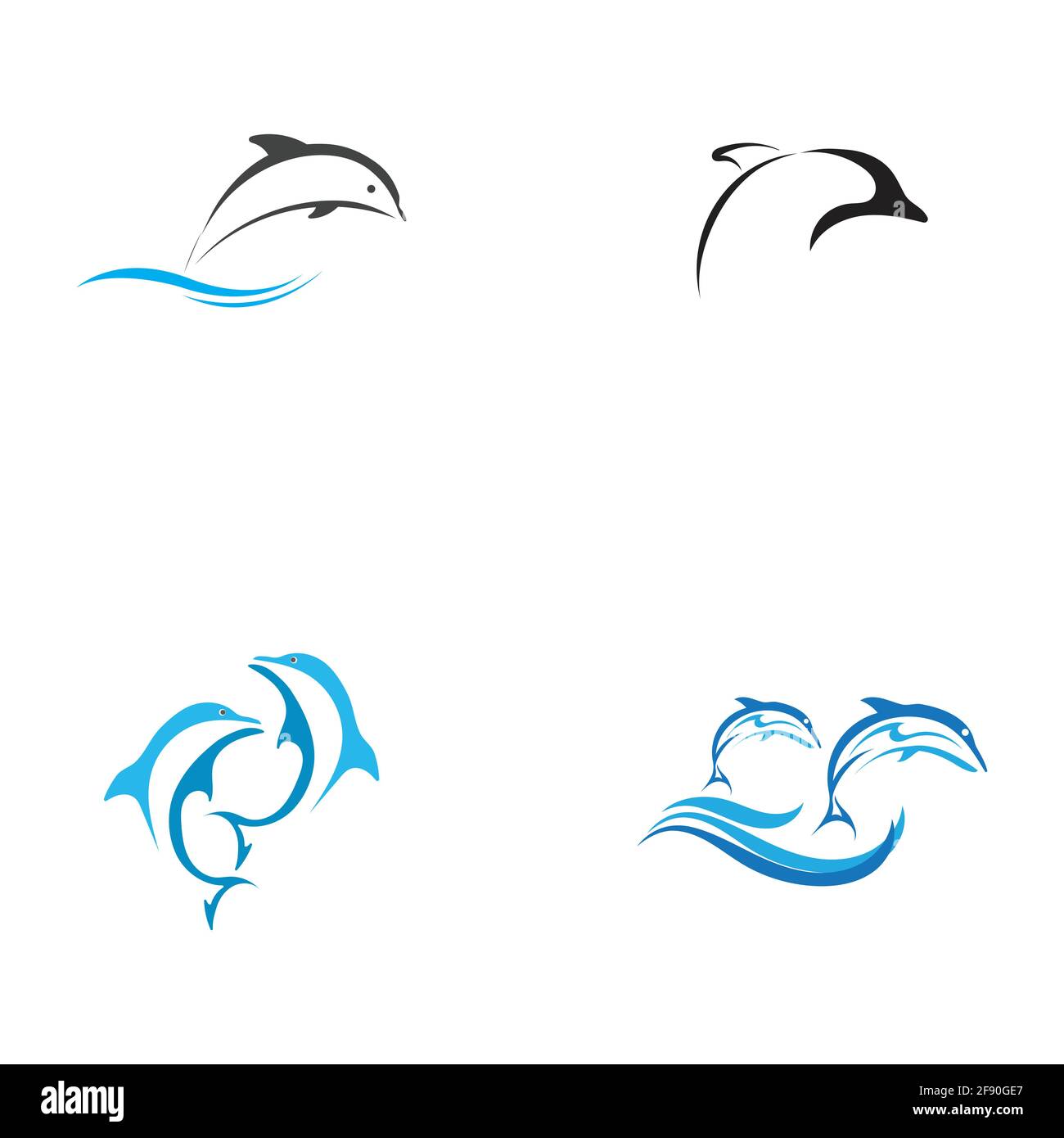 Dolphin Logo set Vector illustration design template Stock Vector Image ...