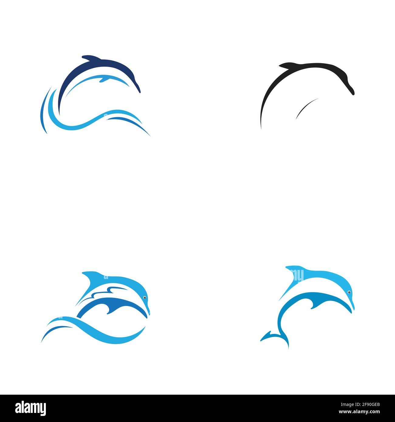 Dolphin Logo set Vector illustration design template Stock Vector Image ...