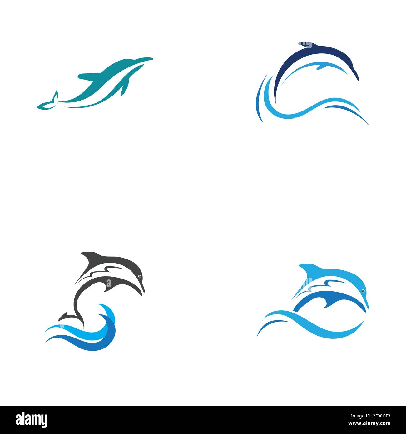 Dolphin Logo set Vector illustration design template Stock Vector Image ...