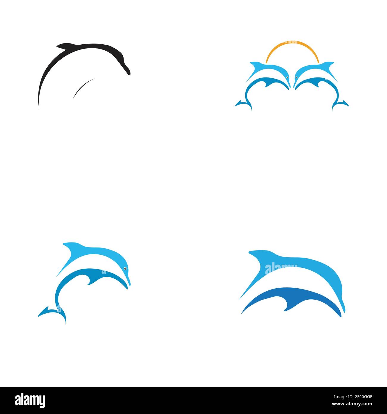 Dolphin Logo set Vector illustration design template Stock Vector Image ...