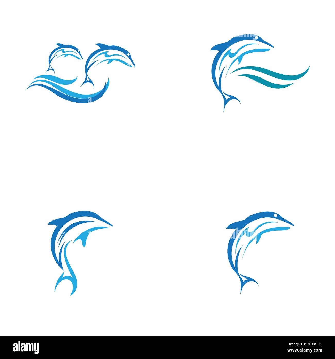 Dolphin Logo set Vector illustration design template Stock Vector Image ...