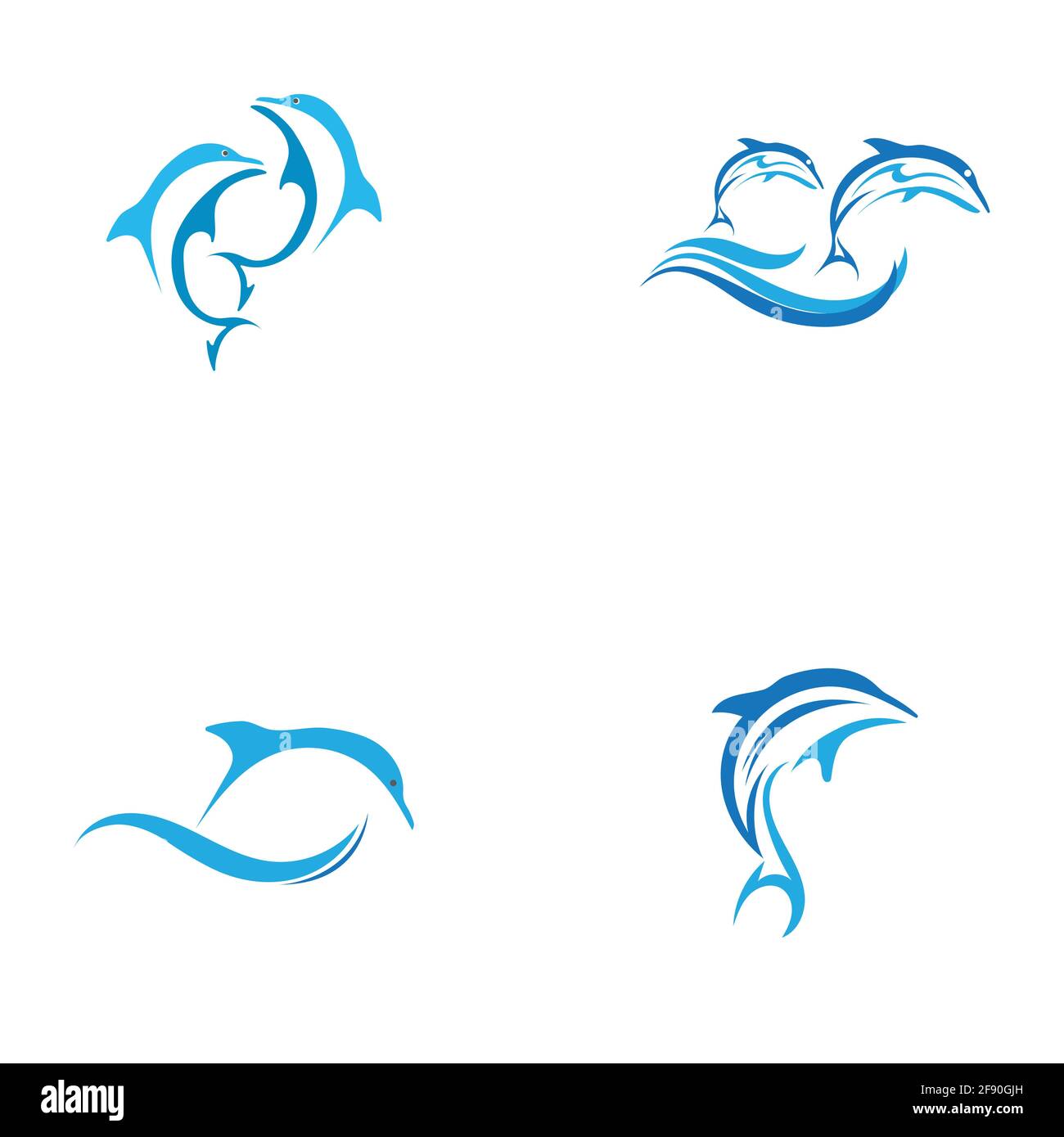 Dolphin Logo set Vector illustration design template Stock Vector Image ...