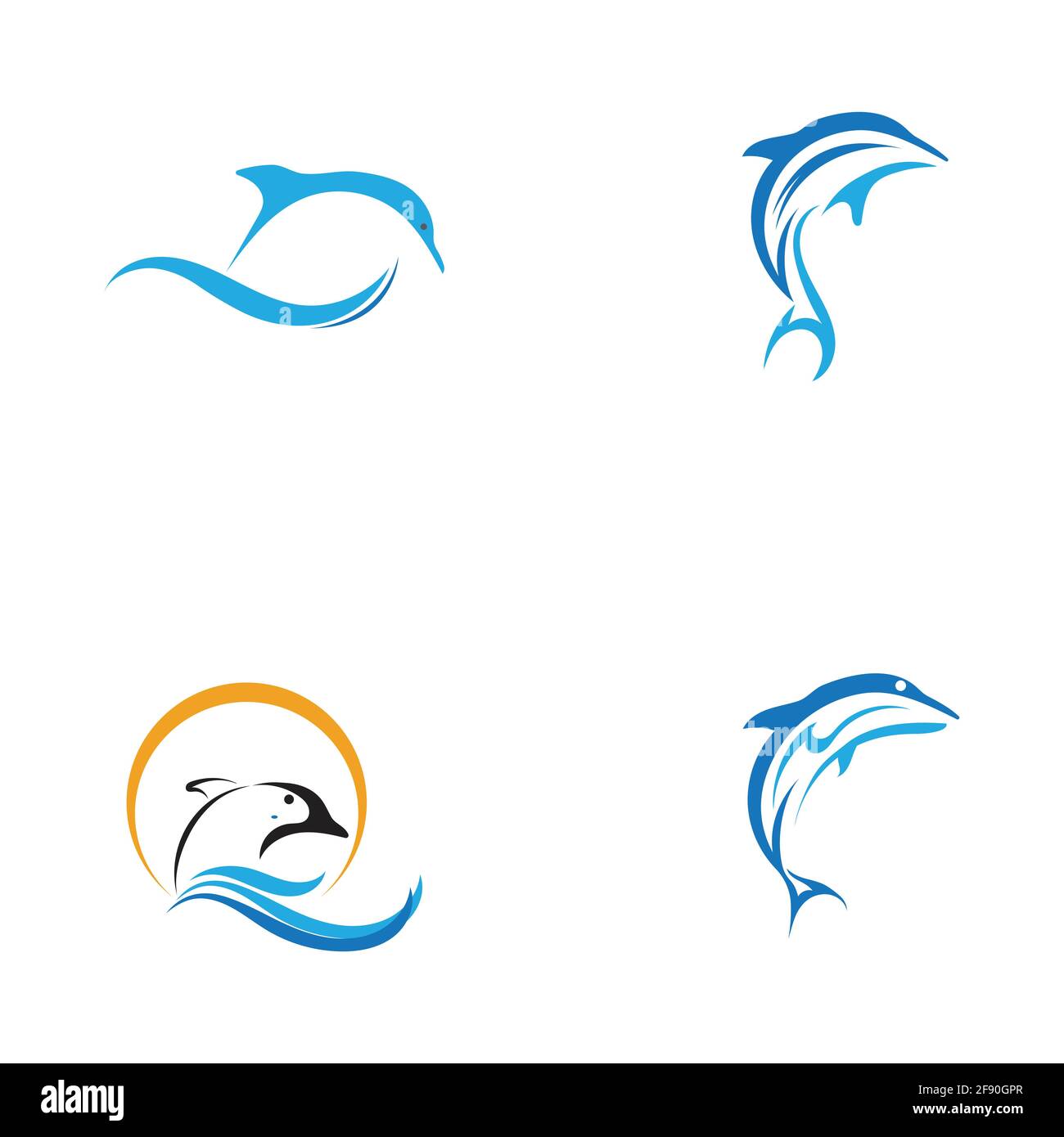 Dolphin Logo set Vector illustration design template Stock Vector Image ...