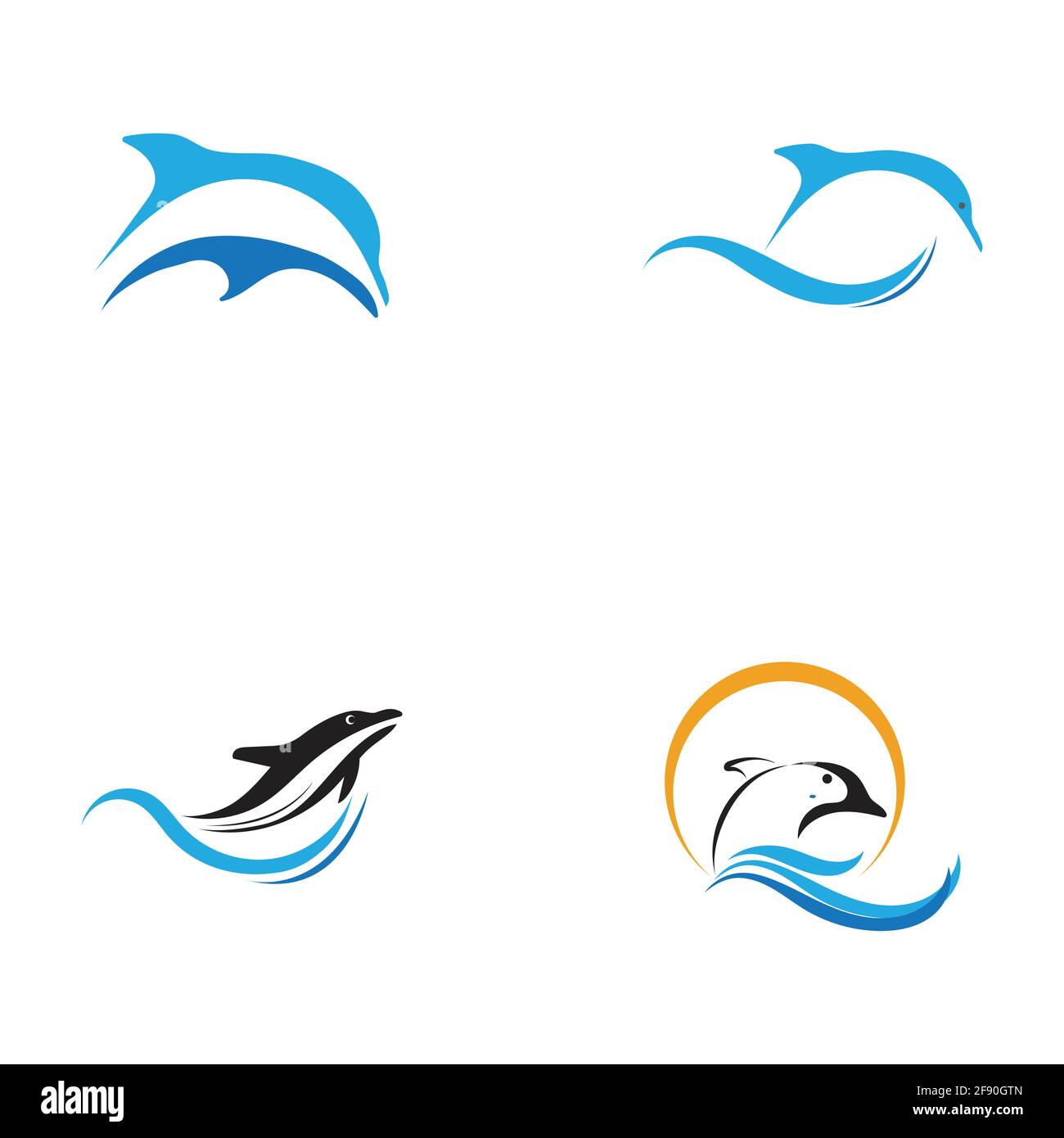Dolphin Logo set Vector illustration design template Stock Vector Image ...