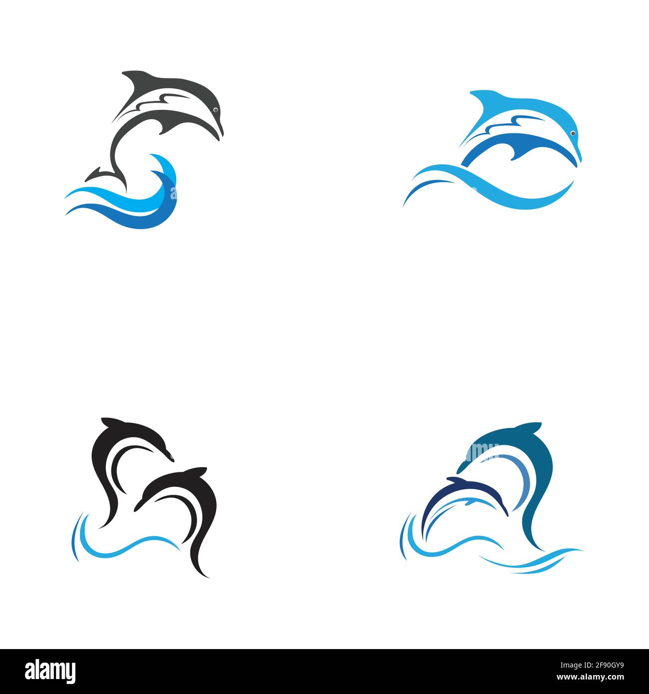 Dolphin Logo set Vector illustration design template Stock Vector Image ...