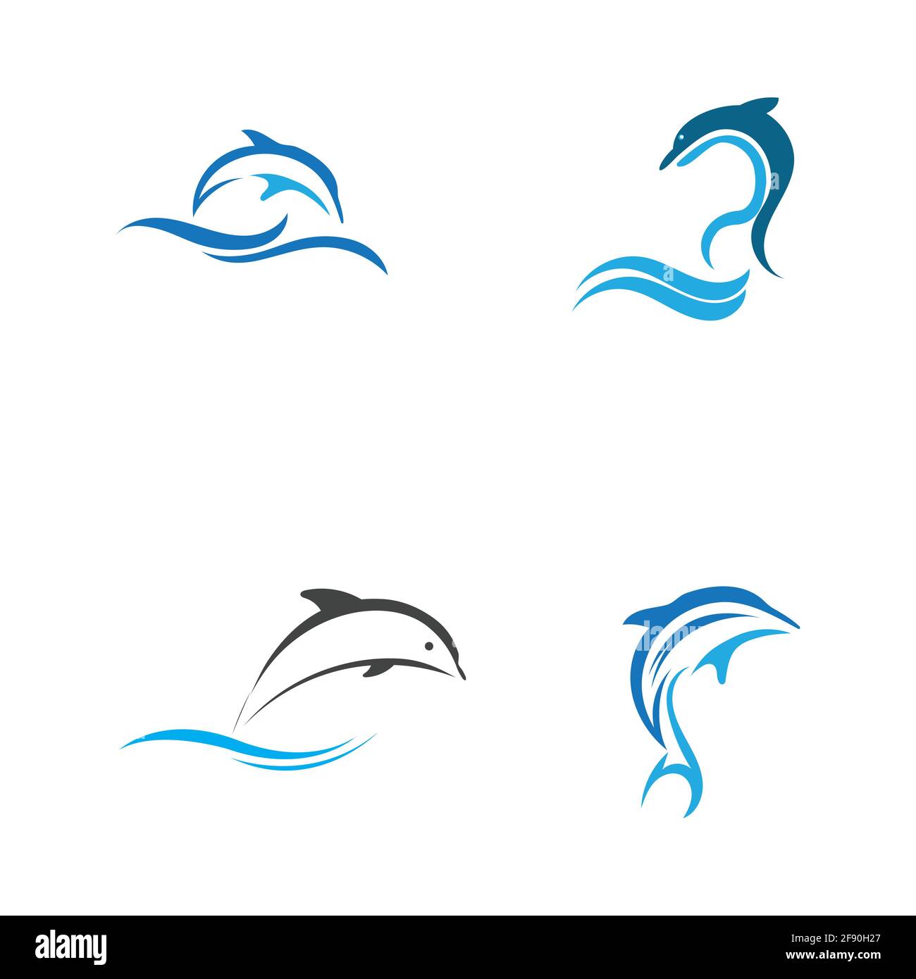 Dolphin Logo set Vector illustration design template Stock Vector Image ...