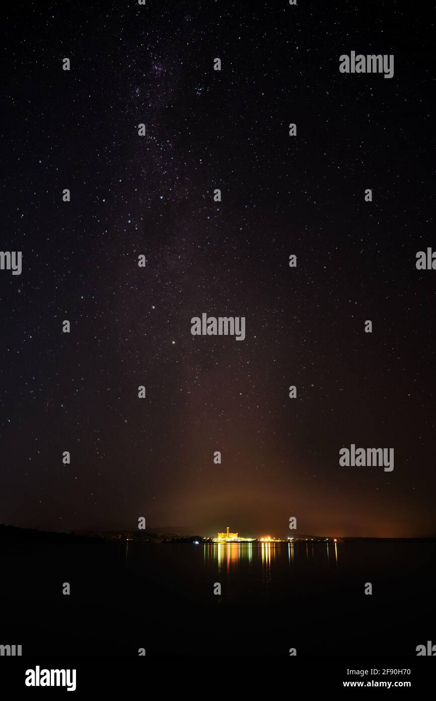 sky full of stars over a lake Stock Photo - Alamy