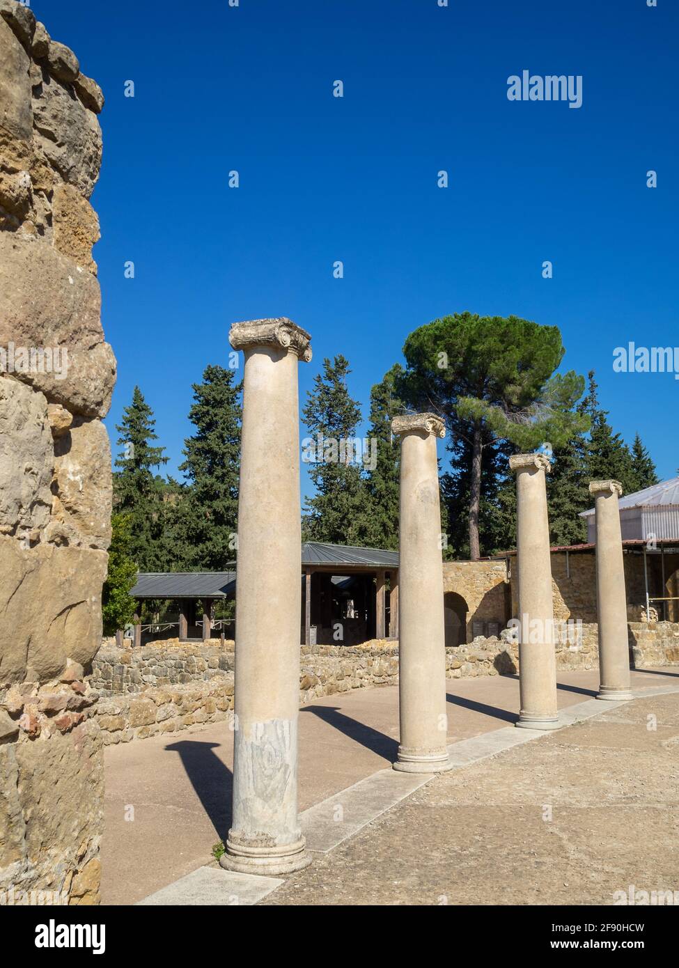 The remaining columns of the Atrium of Villa Romana del Casale Stock ...