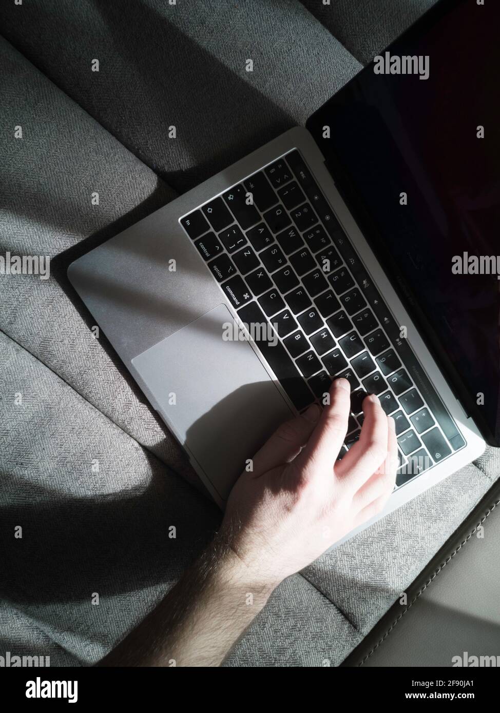 Hand man top view computer hi-res stock photography and images - Alamy