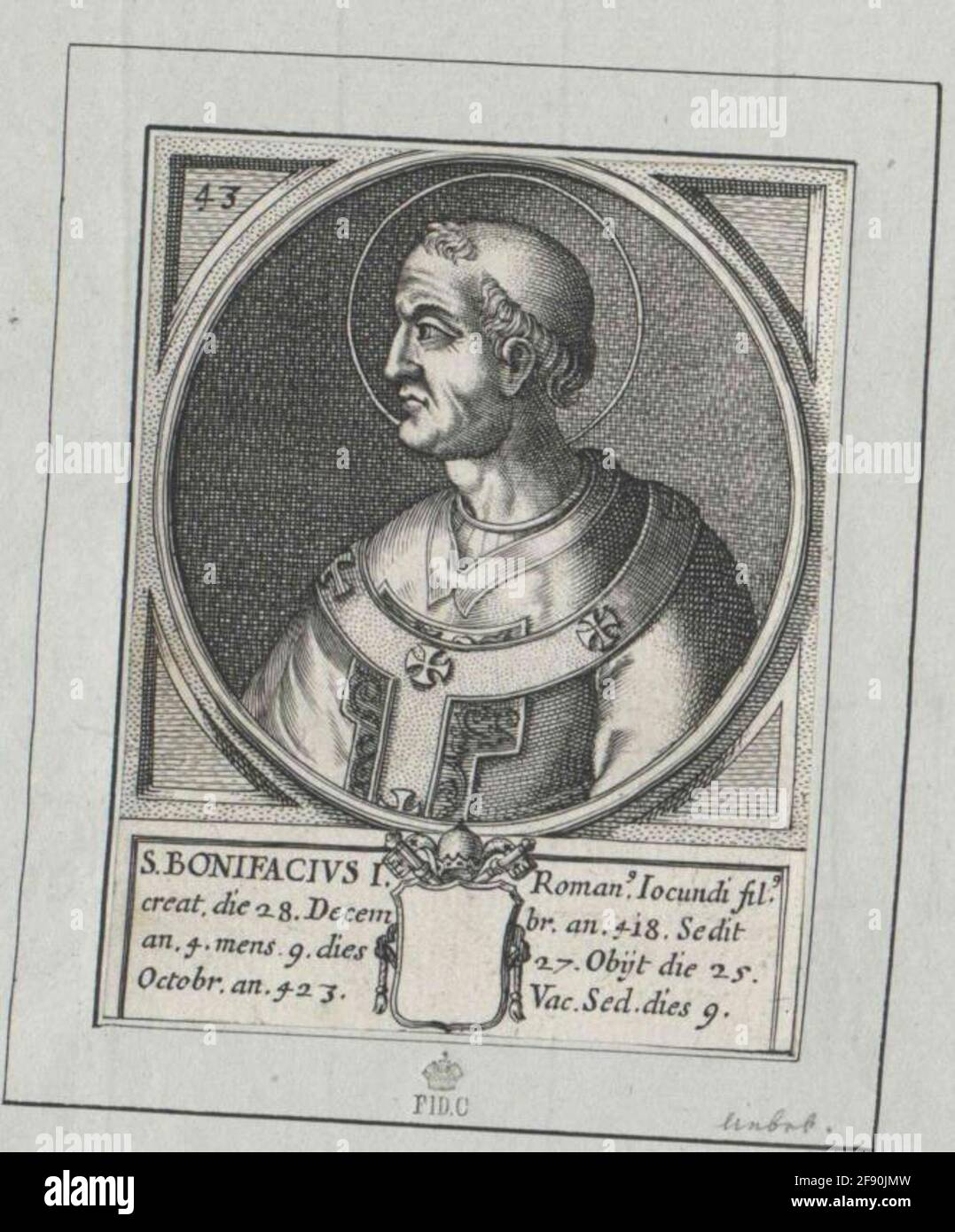 Bonifatius I., Pope Stock Photo - Alamy