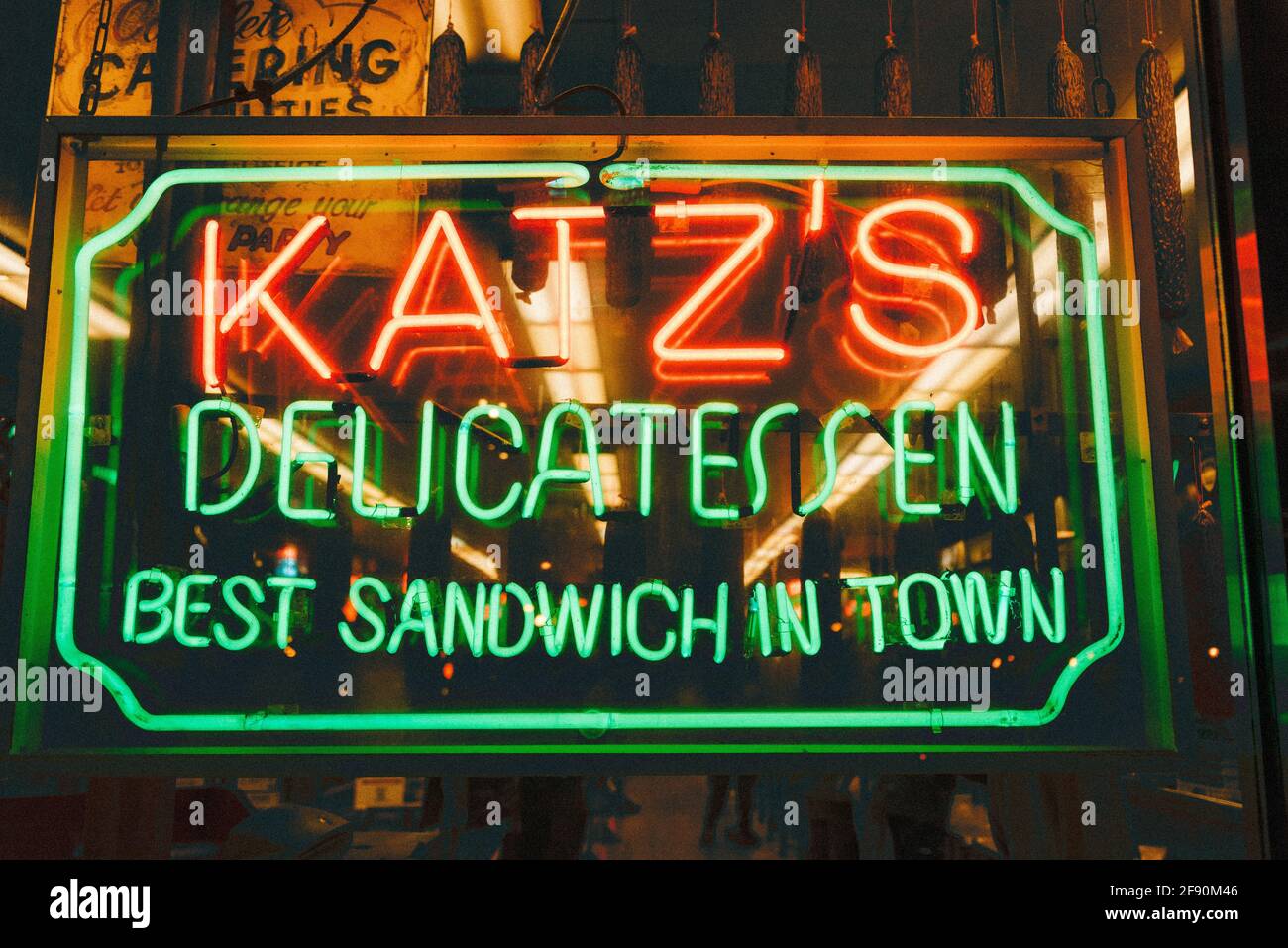 Katzs Delicatessen neon sign, in the Lower East Side, Manhattan, New ...