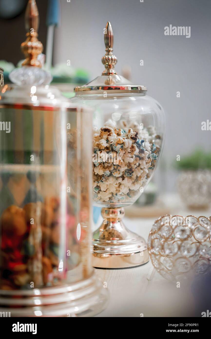 Popcorn Inside the Glass Jar Stock Photo - Alamy