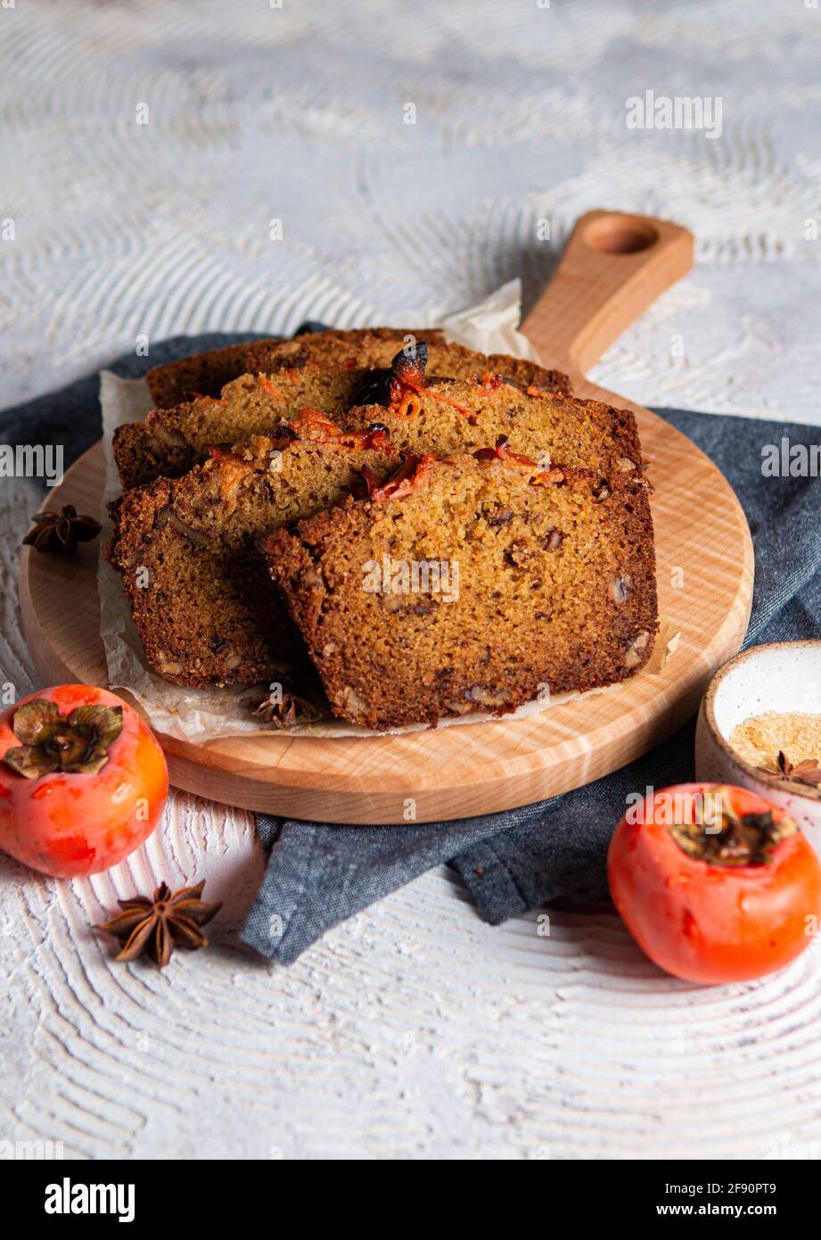 Persimmon loaf cake Stock Photo - Alamy