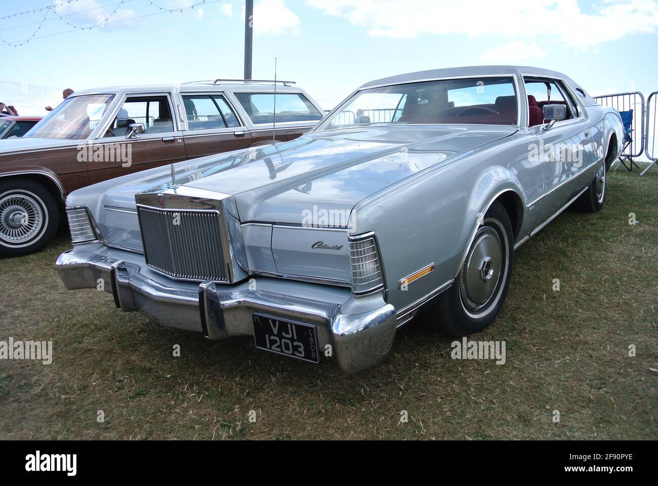 A 1973 Lincoln Continental Mk3 parked up on display at the English ...