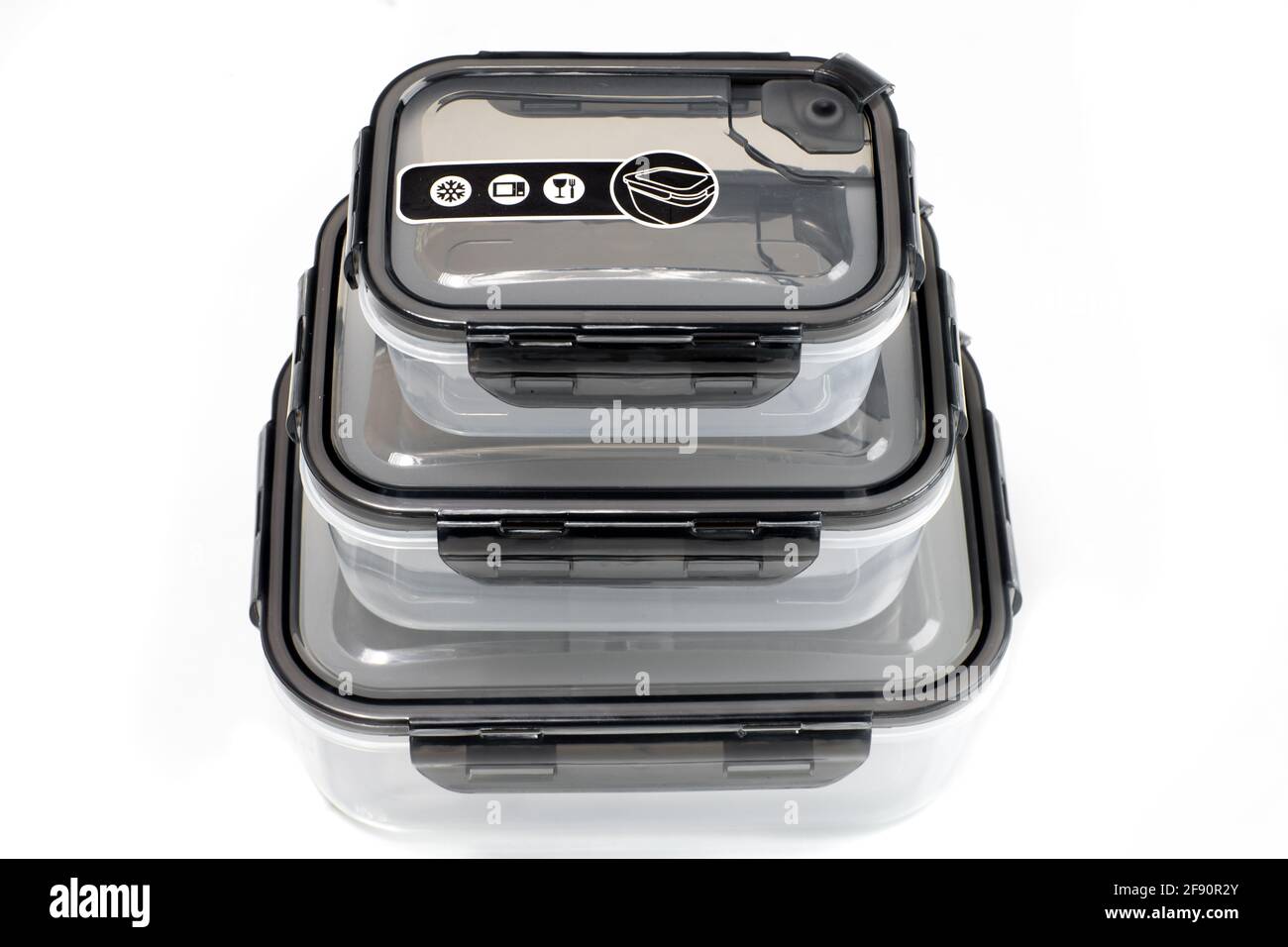 Set of plastic containers on white background Stock Photo - Alamy