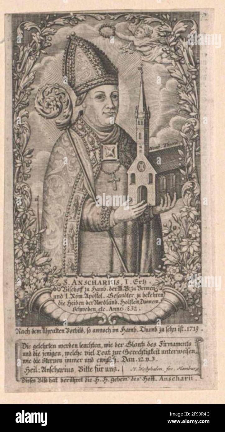 Ansgar of Hamburg, Saint Stock Photo - Alamy