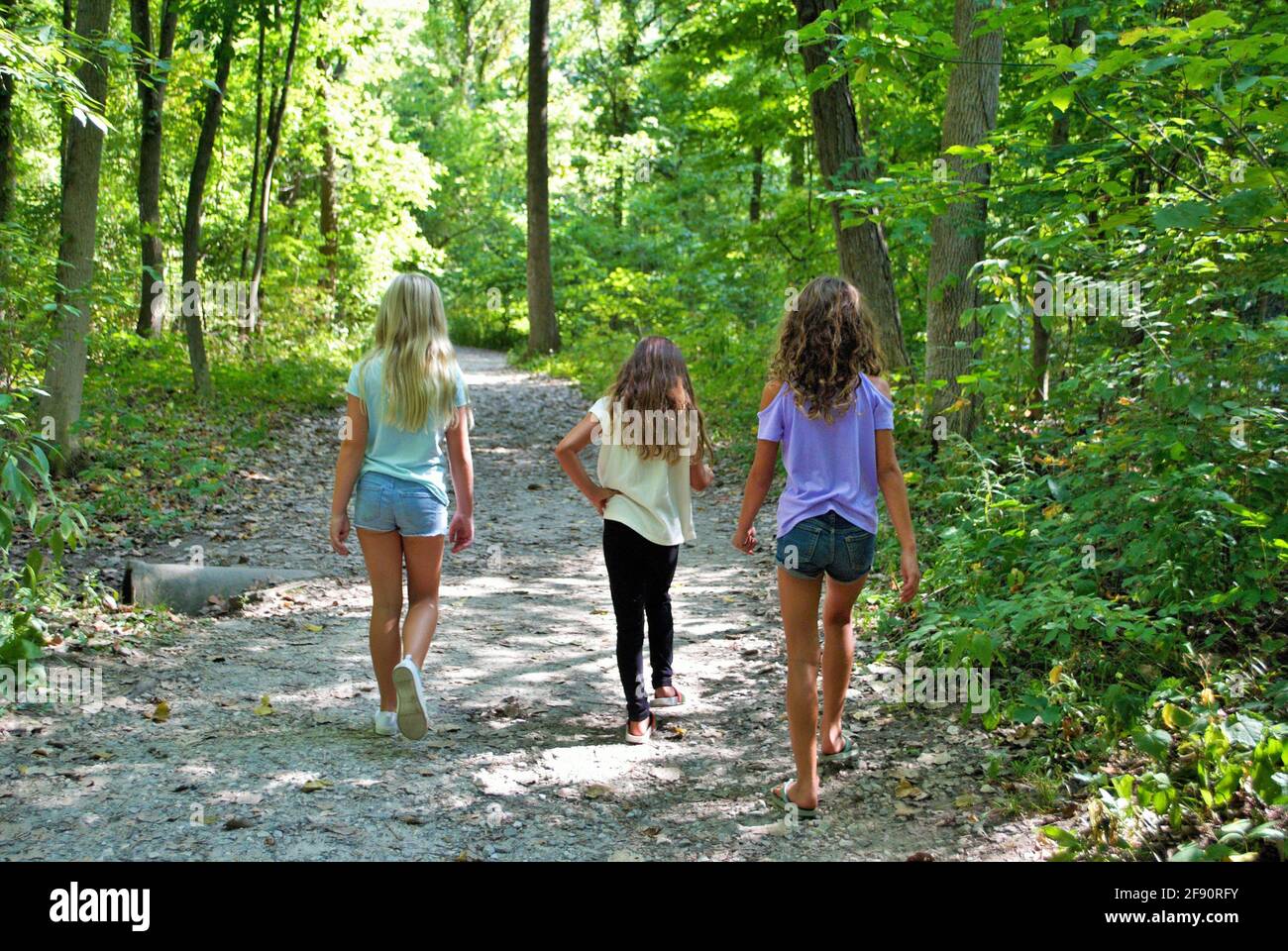 Three Little Girls Walking
