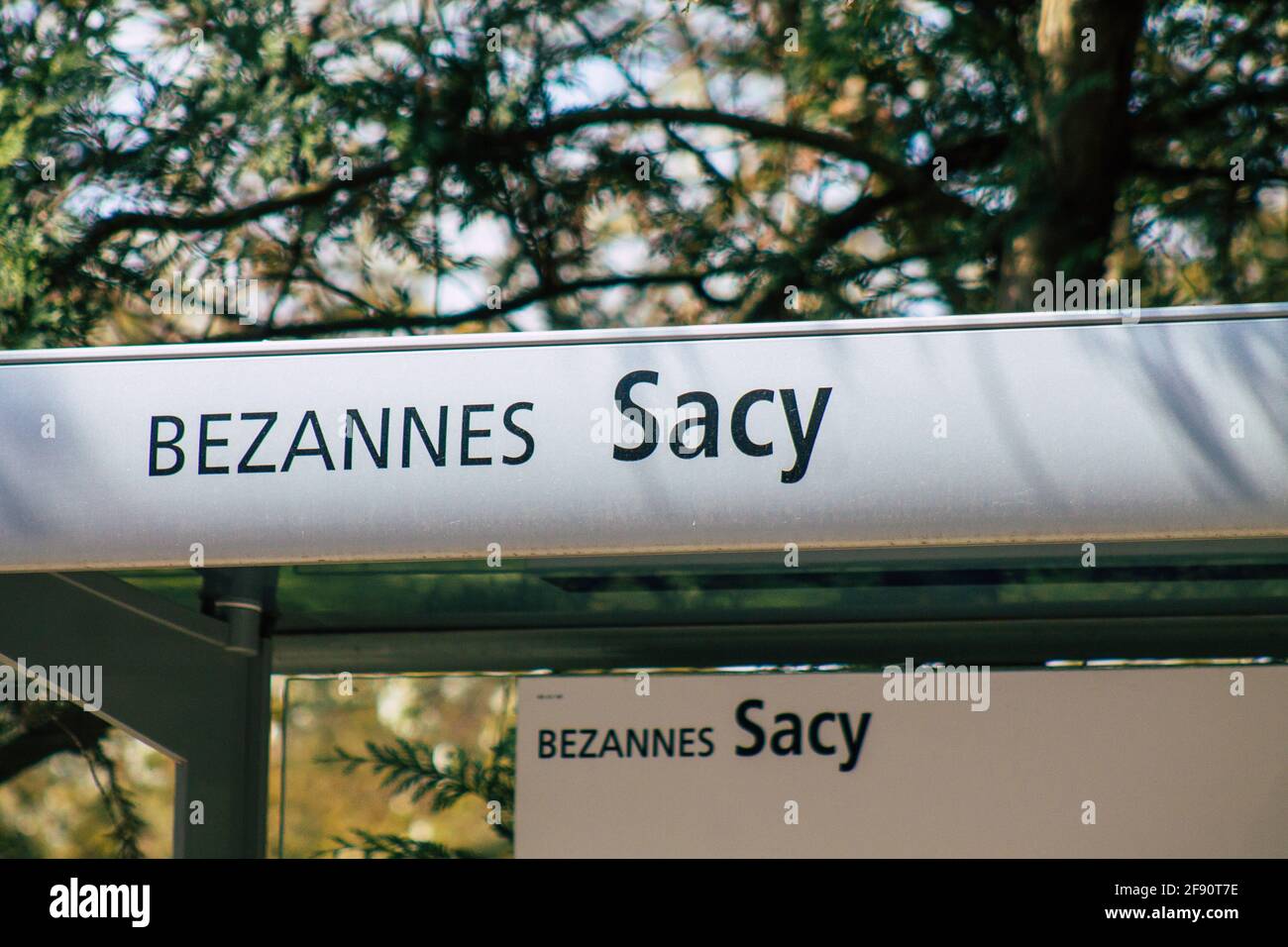 Reims France April 15, 2021 Street sign or road sign, erected at the ...