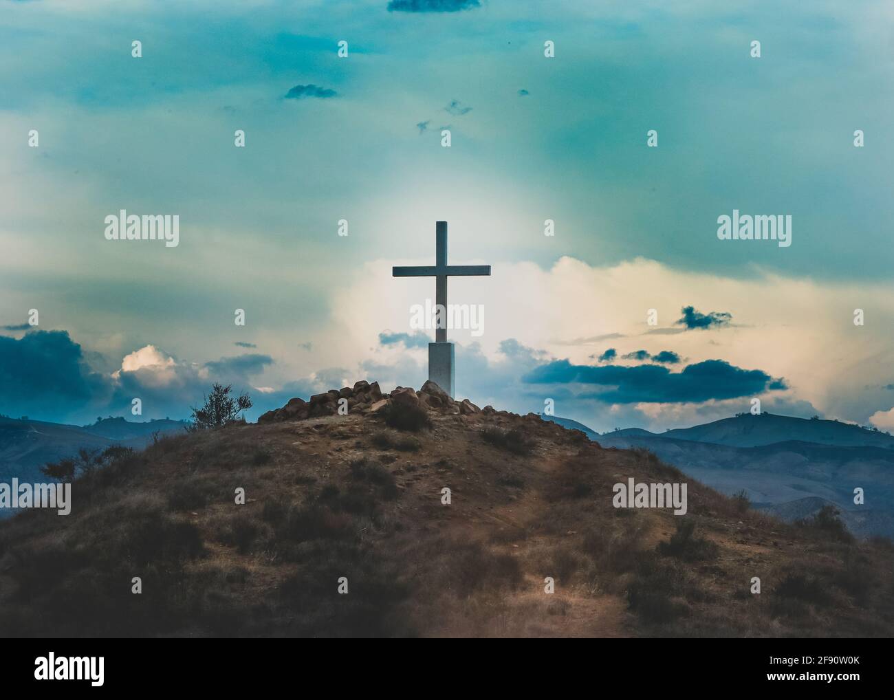 Cross on the Mountain Stock Photo - Alamy