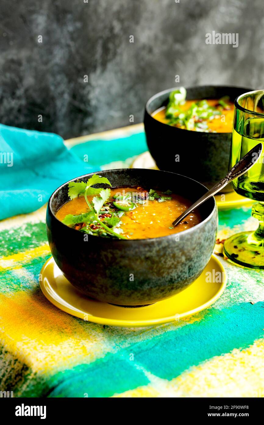 Indian Spiced Red Lentil Dal Stock Photo - Alamy