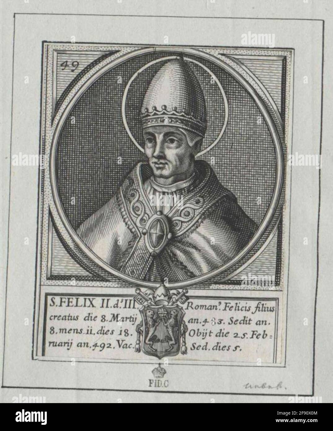 Felix III., Pope Stock Photo - Alamy