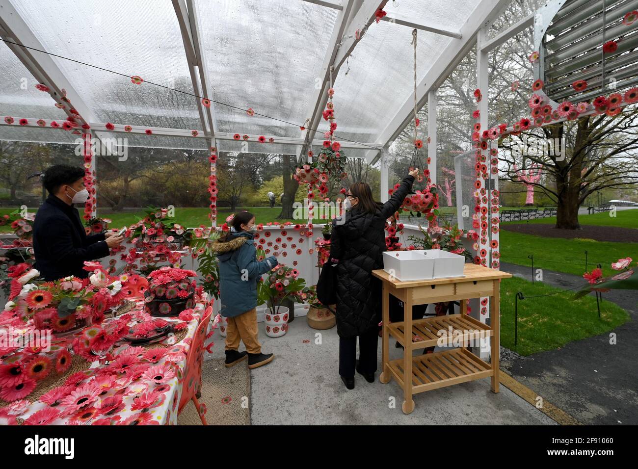 Inside view of “Flower Obsession” an interactive display where visitors ...