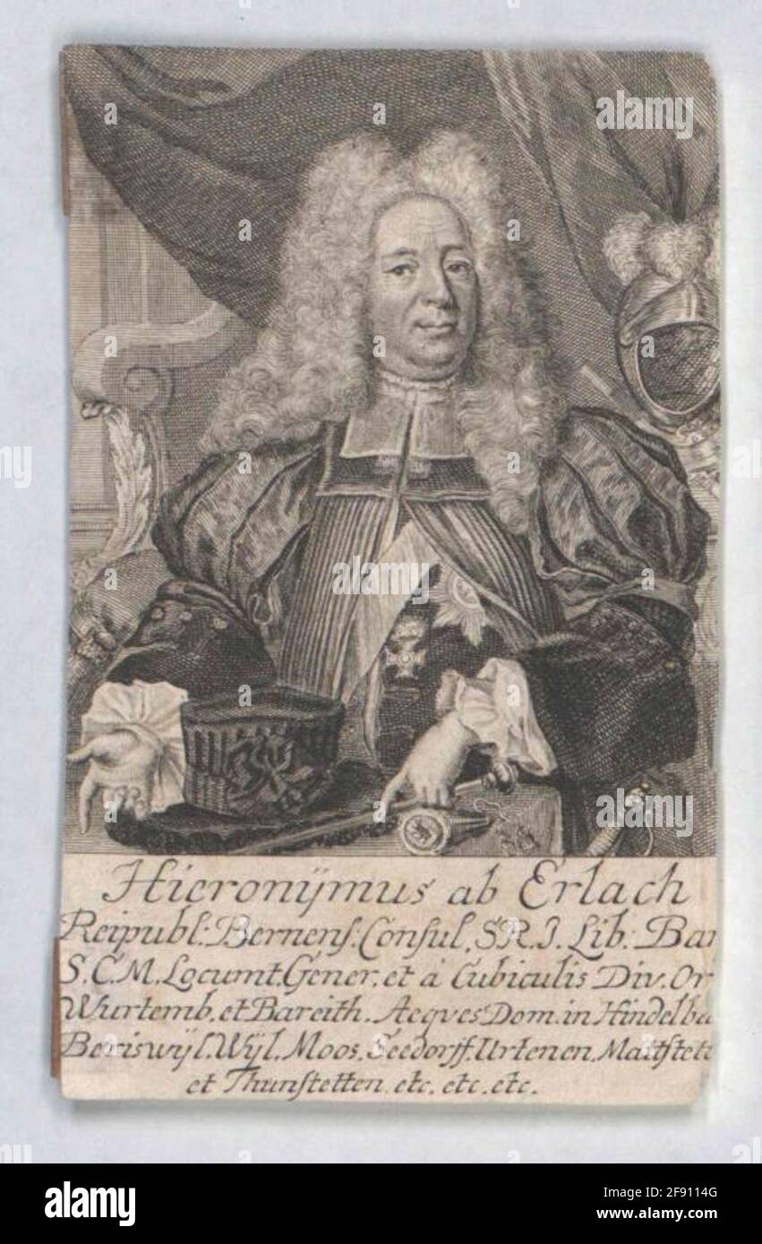 Erlach, Hieronymus Count of Stecher: Bernigeroth, Martin Stock Photo ...
