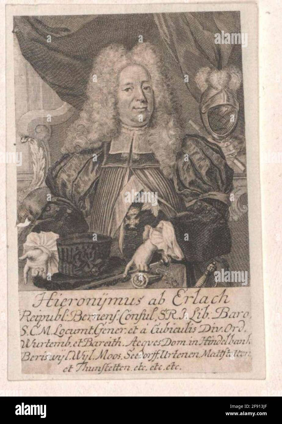 Erlach, Hieronymus Count of Stecher: Bernigeroth, Martin Stock Photo ...